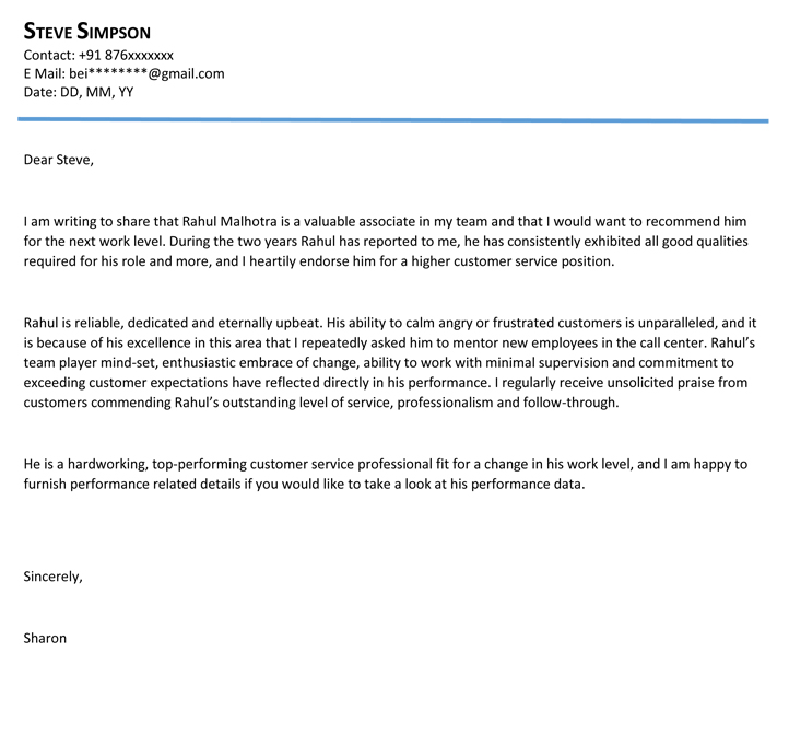 Recommendation Letter Sample Recommendation Letter Naukri