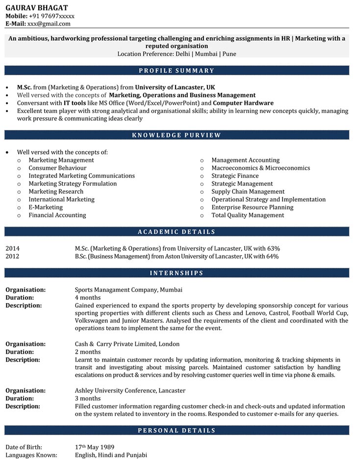 Internship Resume Samples Resume For Internship CV For Internship 